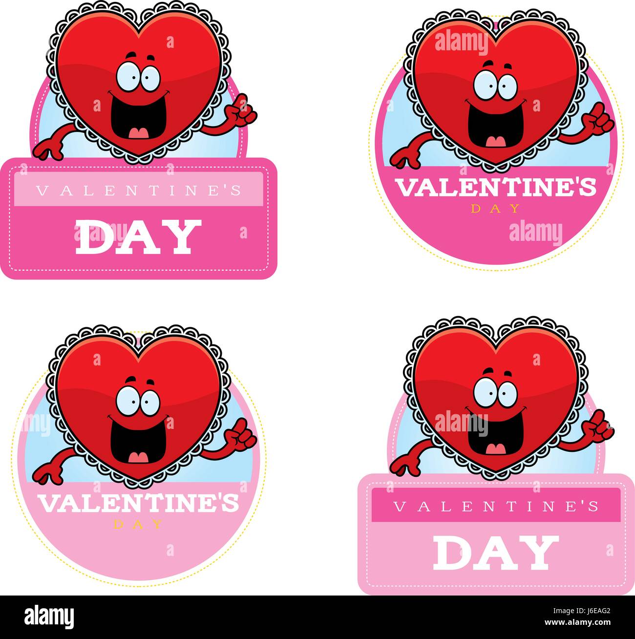 A cartoon illustration of a heart shaped valentine in a Valentine's Day ...