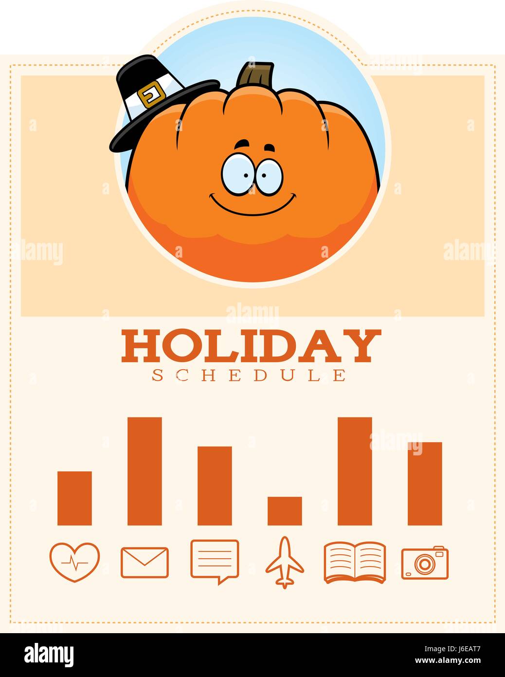 A cartoon illustration of a Thanksgiving graphic with a pumpkin Stock ...