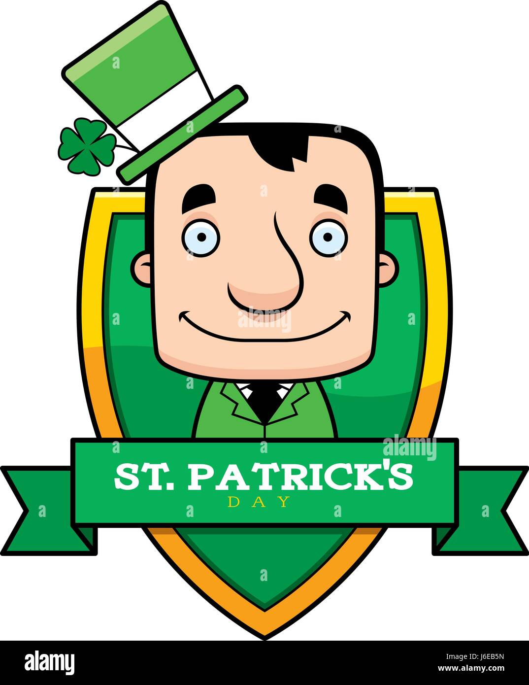 A cartoon illustration of a leprechaun in a St. Patrick's Day themed ...