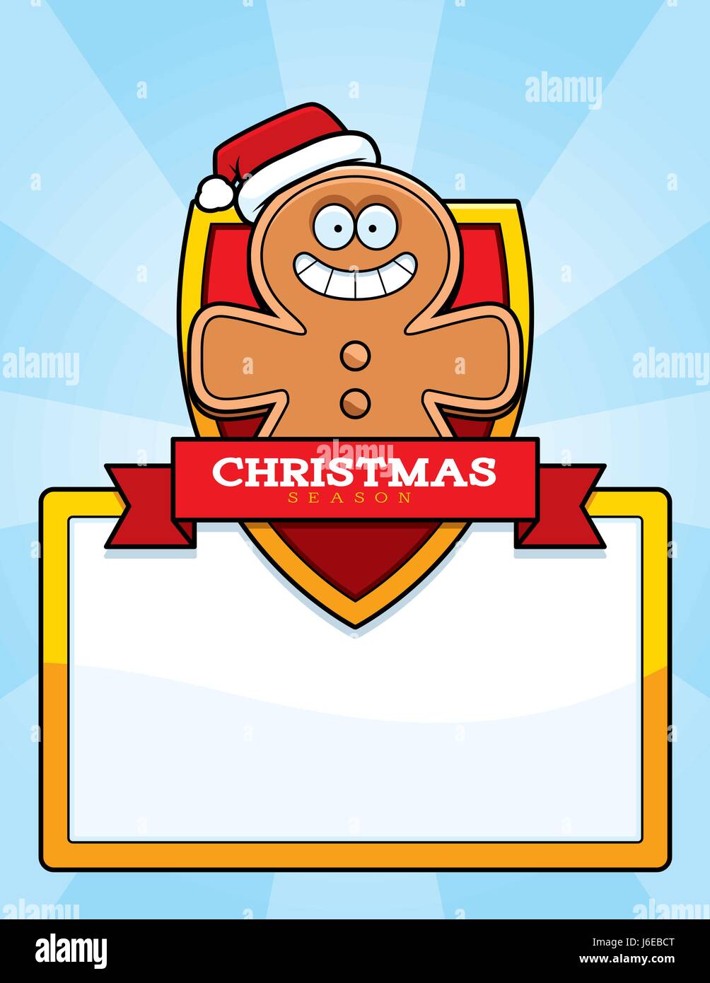 A cartoon illustration of a Christmas graphic with gingerbread man ...
