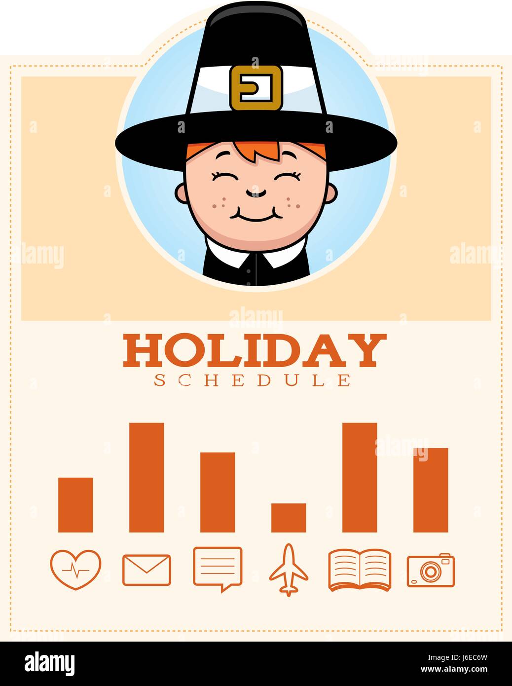A cartoon illustration of a Thanksgiving graphic with a Pilgrim boy ...