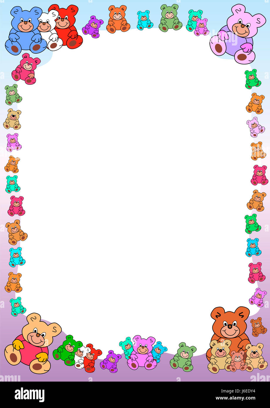 frame of colorful teddy bears Stock Photo - Alamy