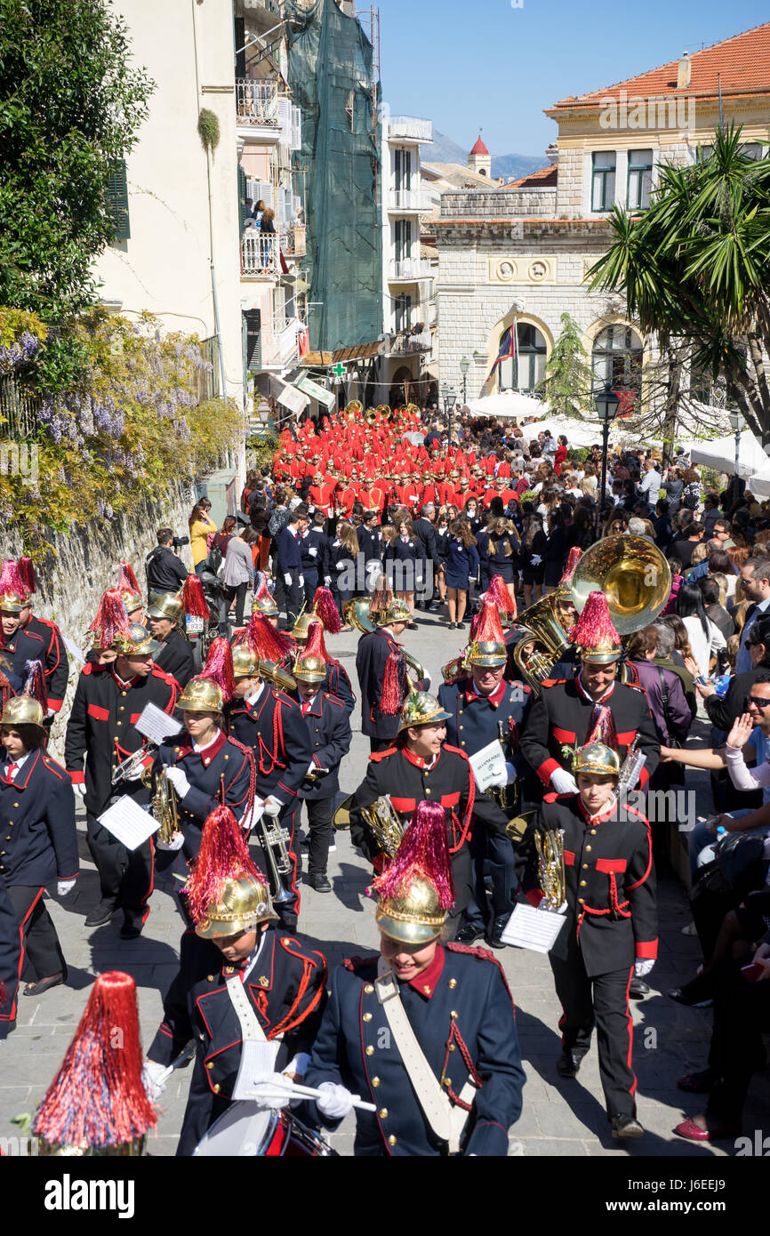 CORFU, GREECE - APRIL 30, 2016: The procession with the relics of the ...