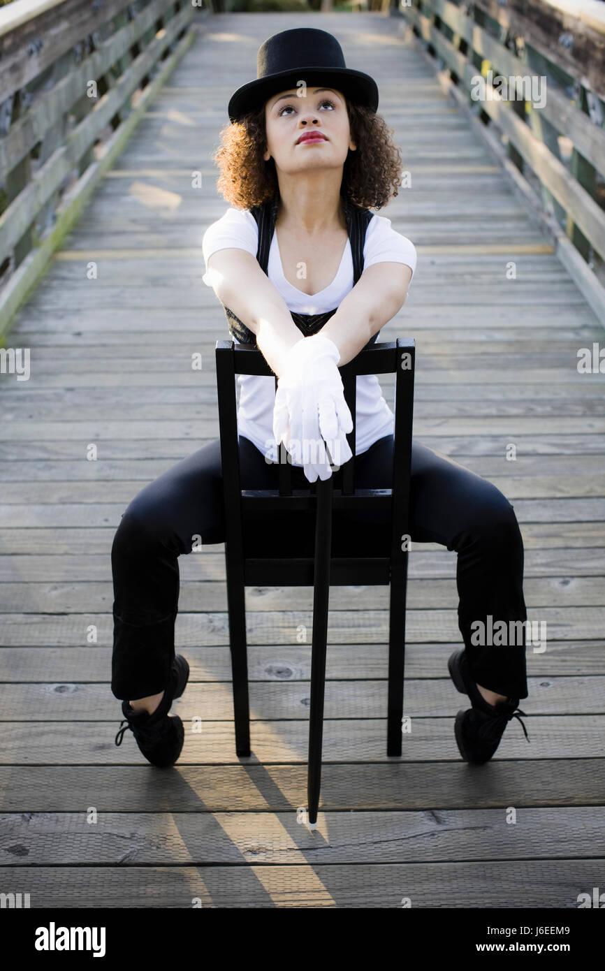 woman portrait dancer jazz dancing girl chair woman humans human beings ...