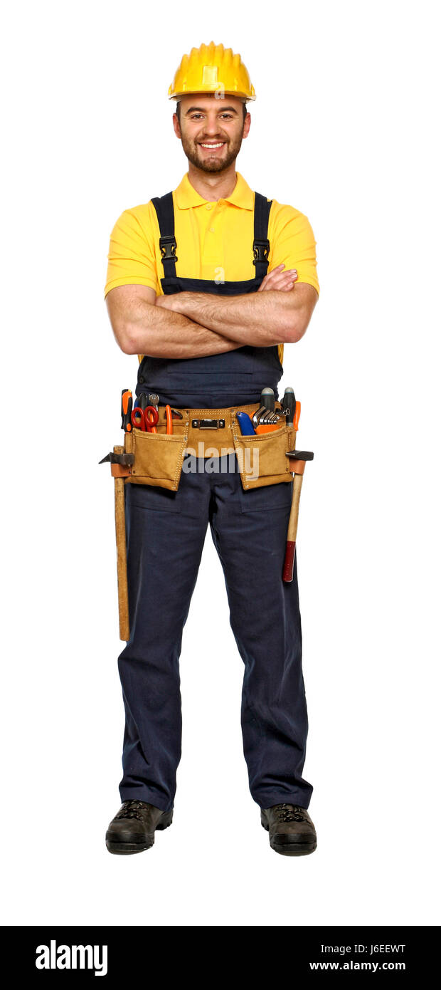 carpenter handyman man blue laugh laughs laughing twit giggle smile ...