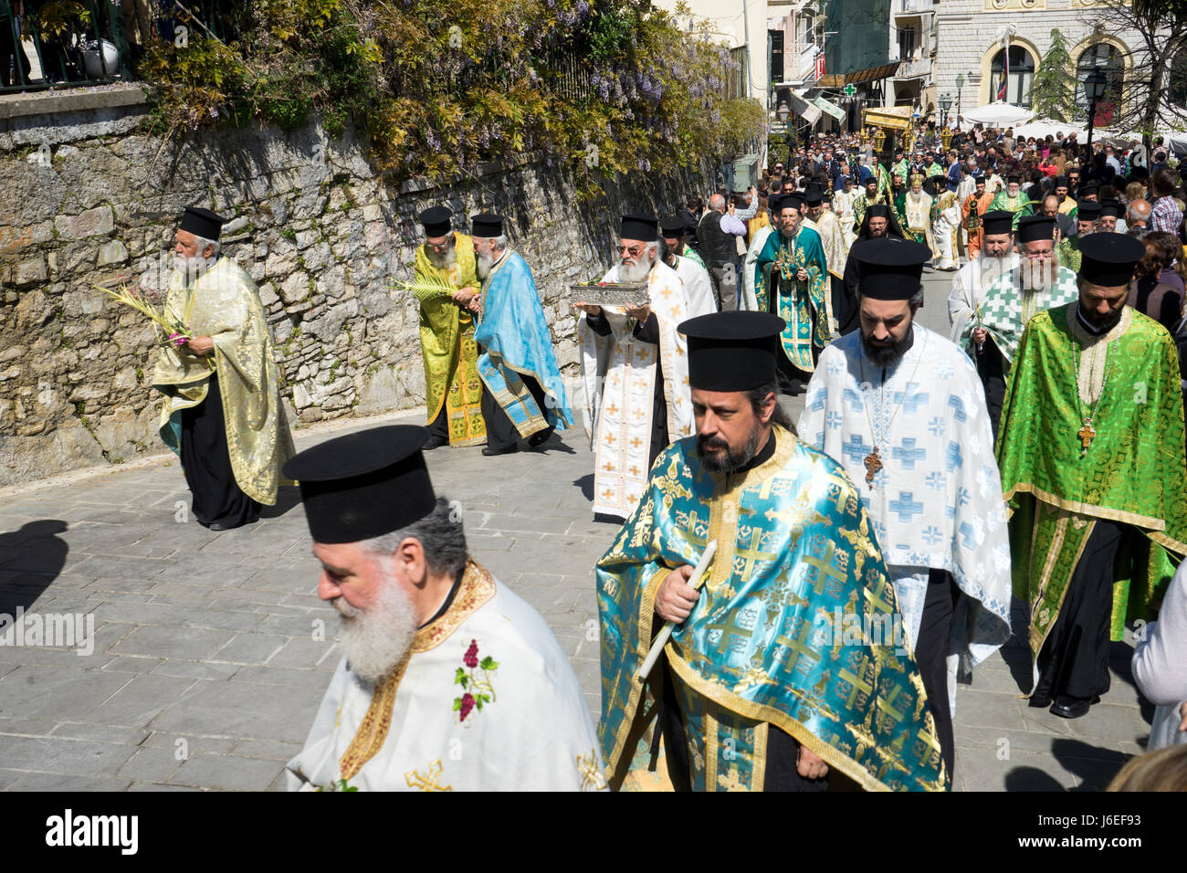 CORFU, GREECE - APRIL 30, 2016: The procession with the relics of the ...