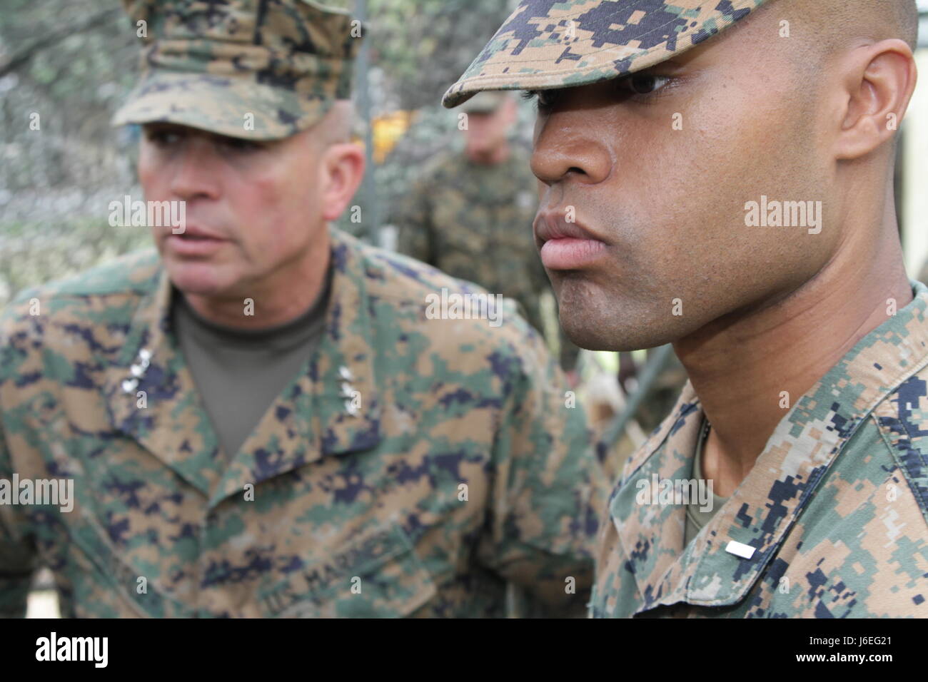 U.S. Marine Corps 1st Lt. Paul B. Hanton, watch officer with 7th ...