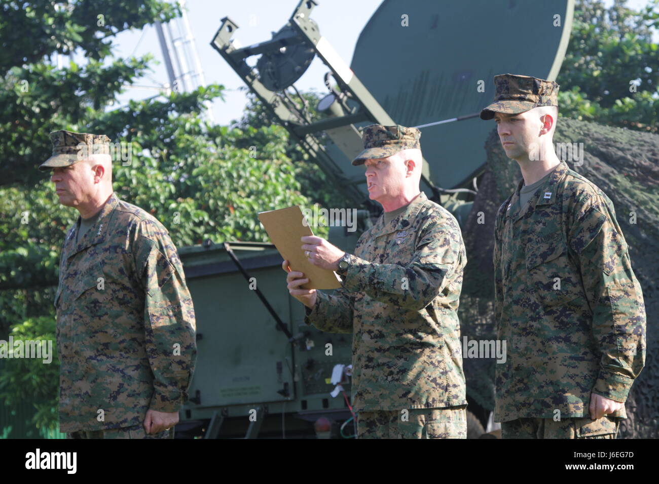 U.S. Marine Corps Lt. Gen. John E. Wissler, left, commander, Joint Task ...