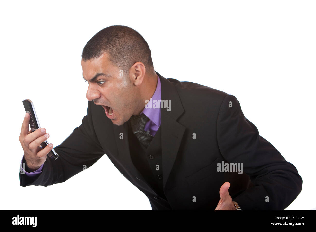 telephone phone business man businessman mobile cellular raving furious ...