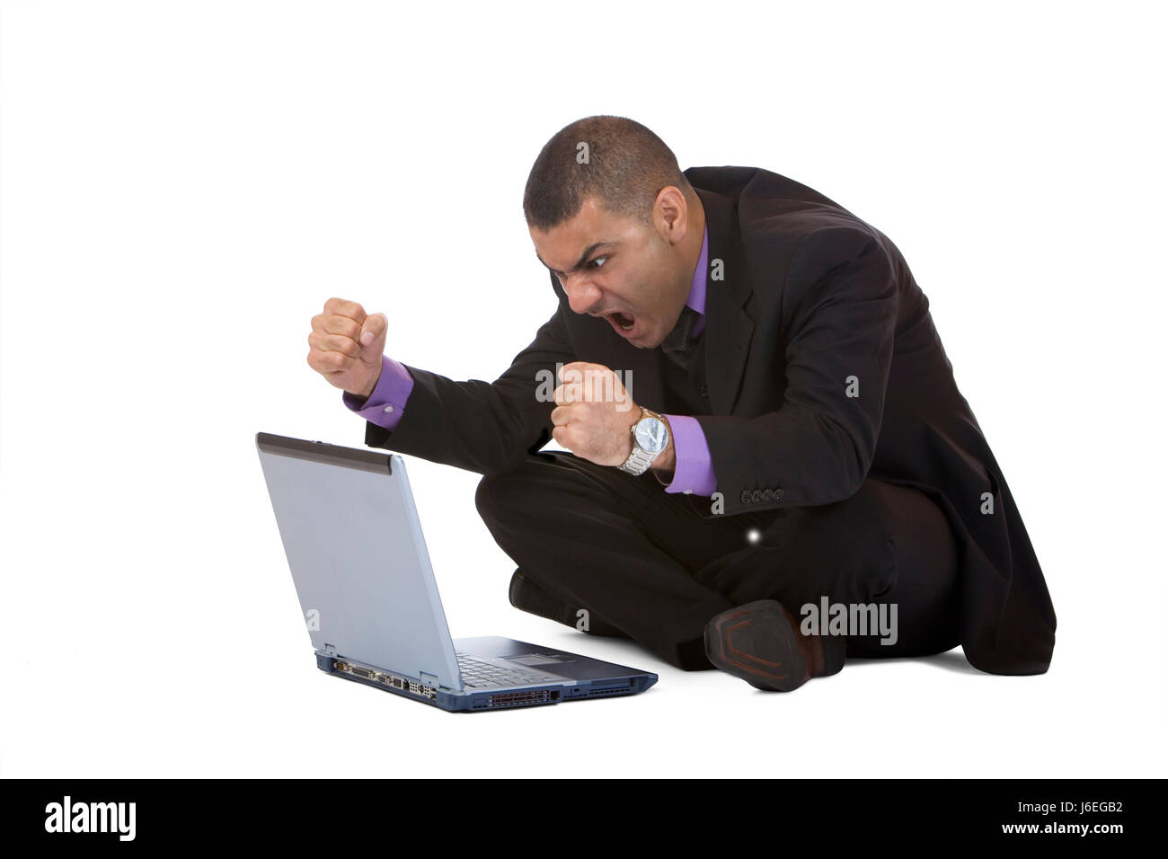 business man businessman crash problem raving furious angry irately ...