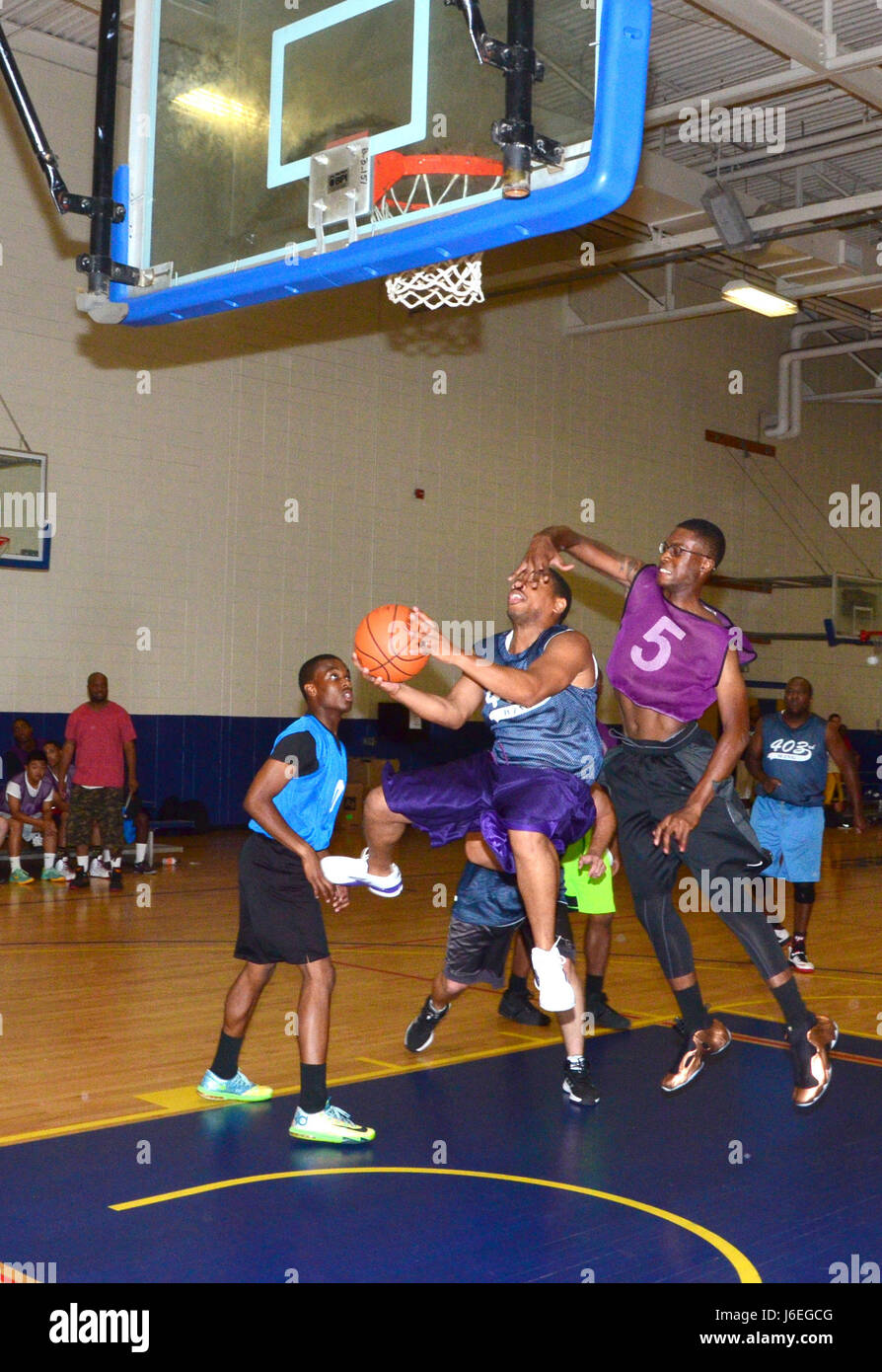 Tech Sgt. Patrick Green overcomes a blatant foul in the early portion ...