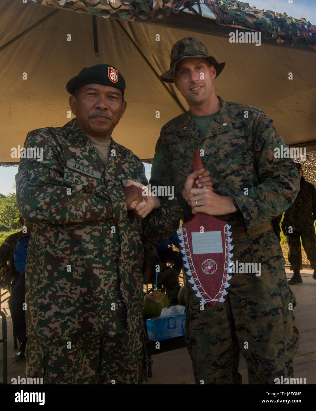 U.S. Marine Corps Maj. Ben Reid, right, executive officer of 2nd ...