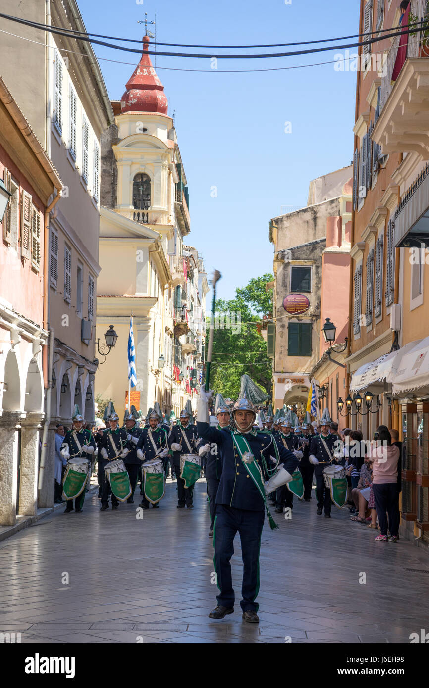 CORFU, GREECE - APRIL 30, 2016: The procession with the relics of the ...