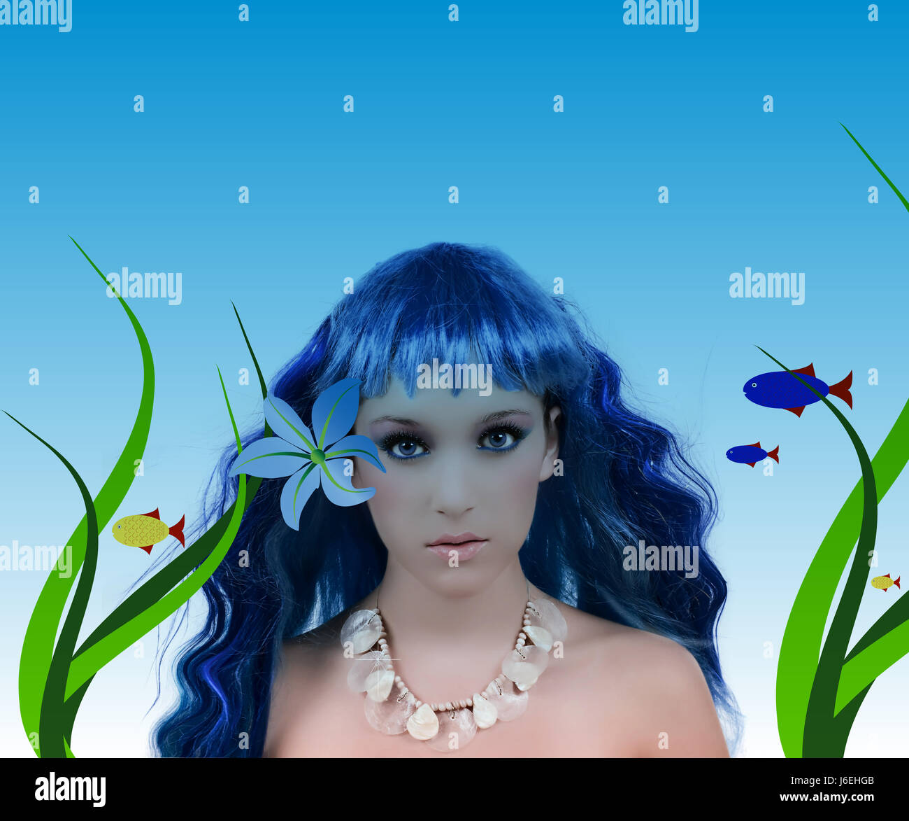 shell mermaid necklace makeup seashell cosmetic salt water sea ocean ...