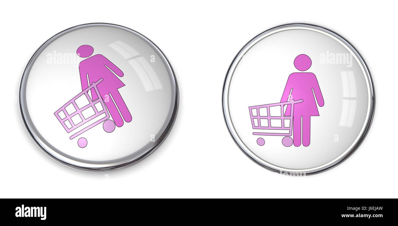 woman shopping button cart white pictogram symbol pictograph trade ...