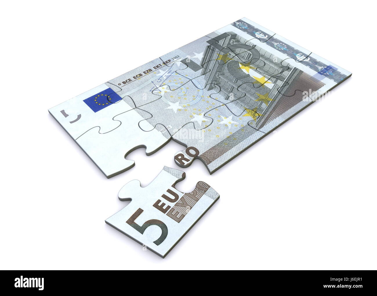 note memo currency five euro piece section segment part area puzzle ...