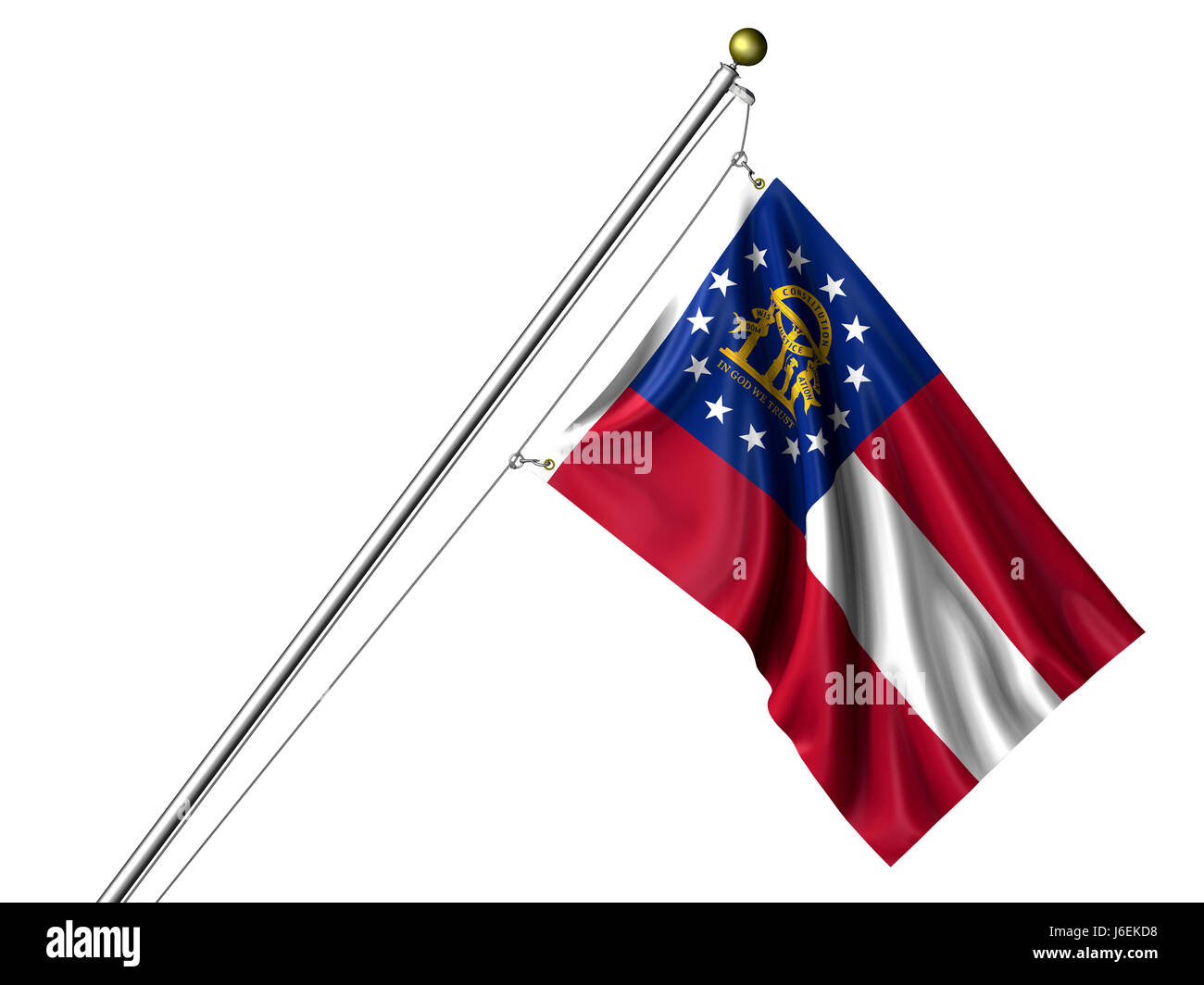 isolated usa flag pole georgia state isolated colour american usa ...