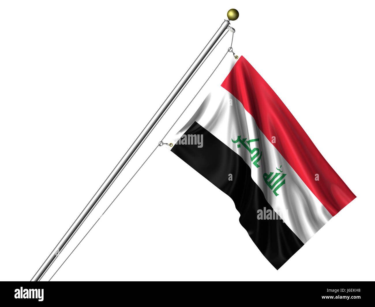isolated asia flag pole asian iraq isolated colour asia flag pole ...