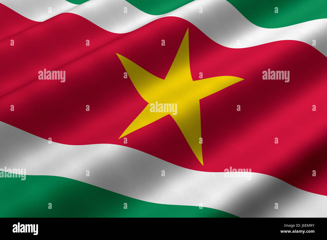 flag suriname colour closeup flag textile rendering suriname fabric ...