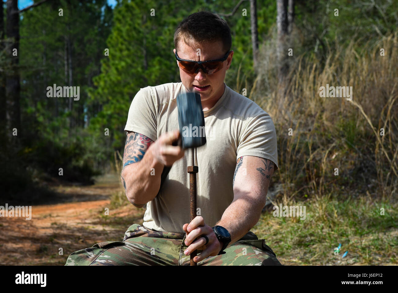 Airman 1st Class Lawrence Gress, an explosive ordinance disposal journeyman with the 1st Special ...