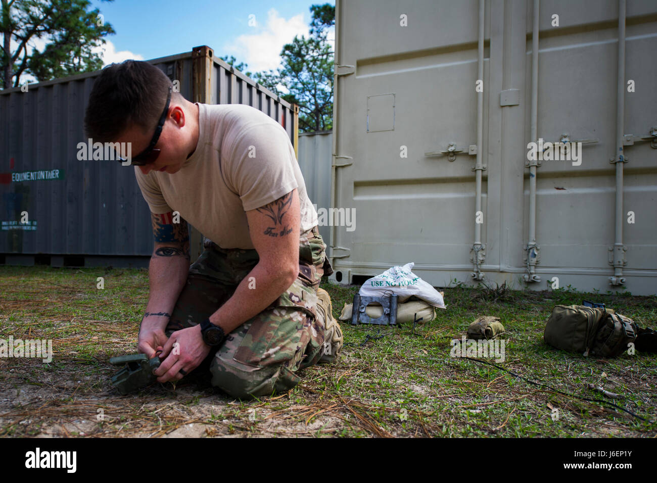 Airman 1st Class Lawrence Gress, an explosive ordinance disposal ...