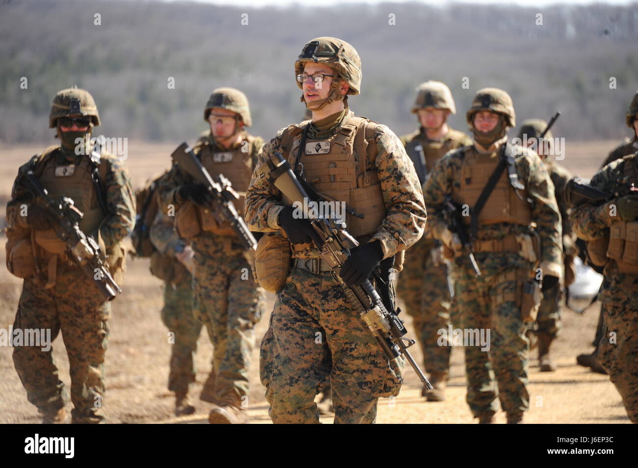 U.S. Marines with Fox Company, 2nd Battalion, 24th Marines of the 23rd ...