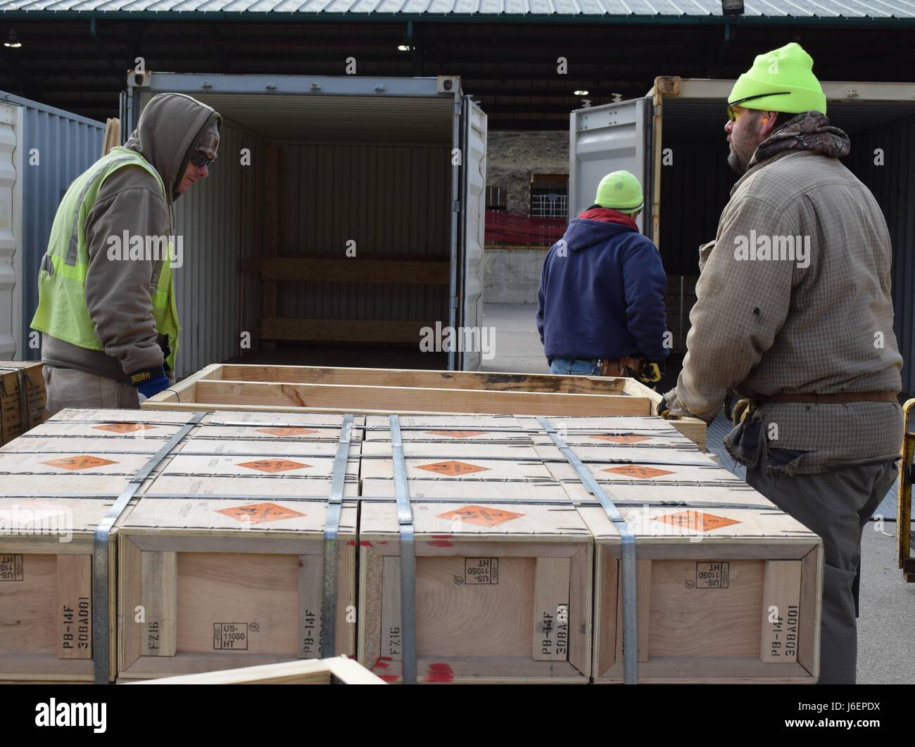 Approximately 150 steel containers that Crane Army depot operators ...