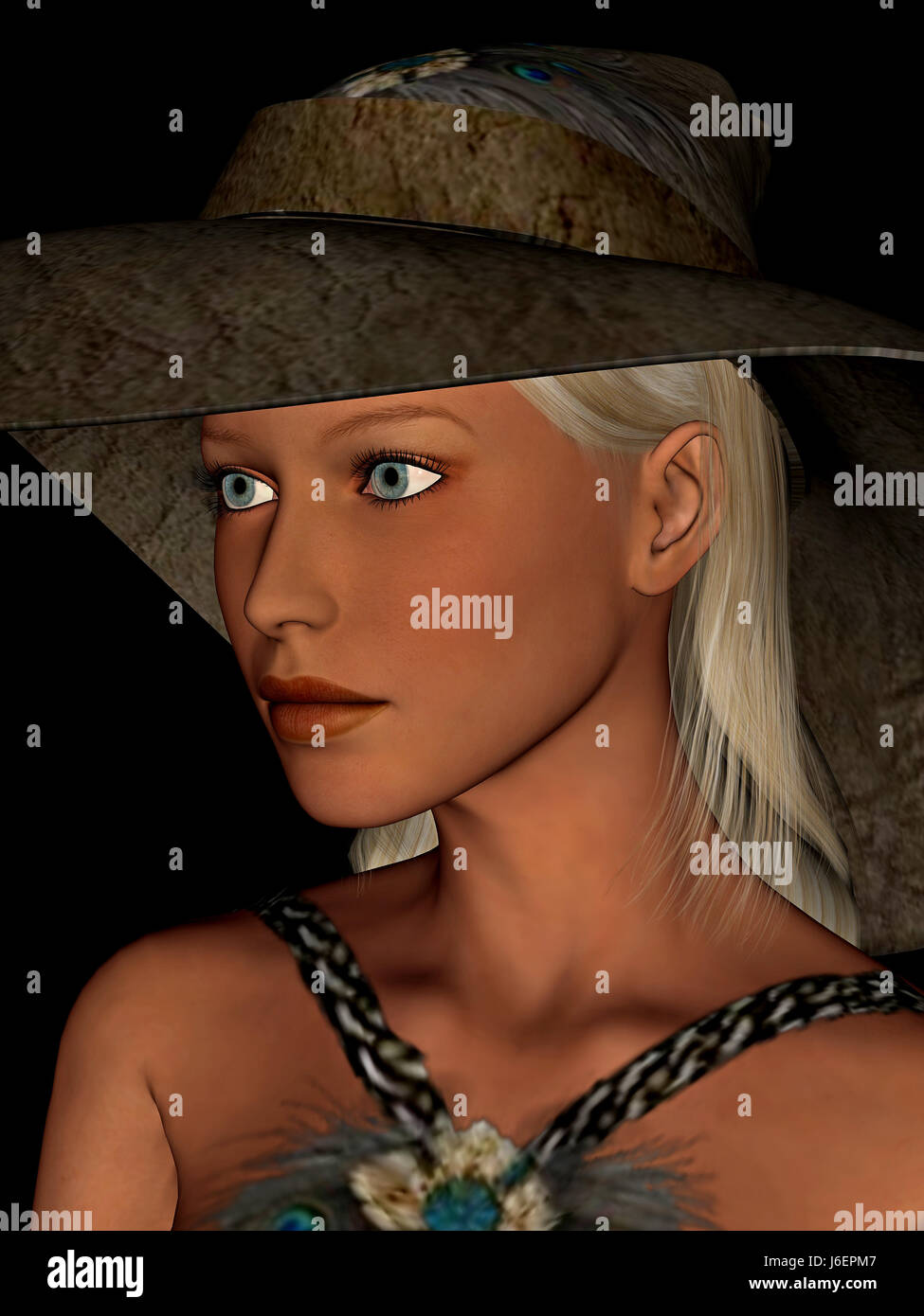 lady with hat Stock Photo - Alamy