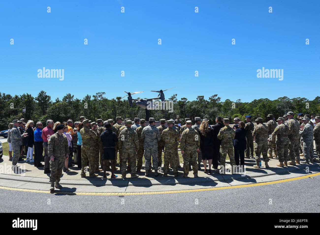 Members of team Hurlburt gather to dedicate the new CV-22 Osprey model ...