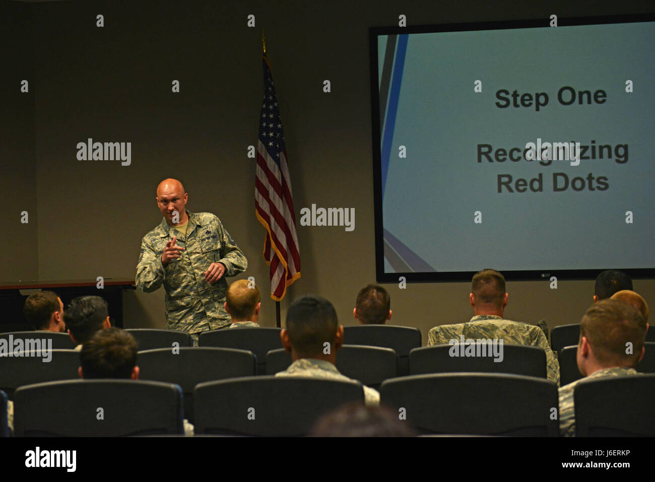 U.S. Air Force Senior Master Sgt. Jesse Mathes, a Green Dot implementer ...