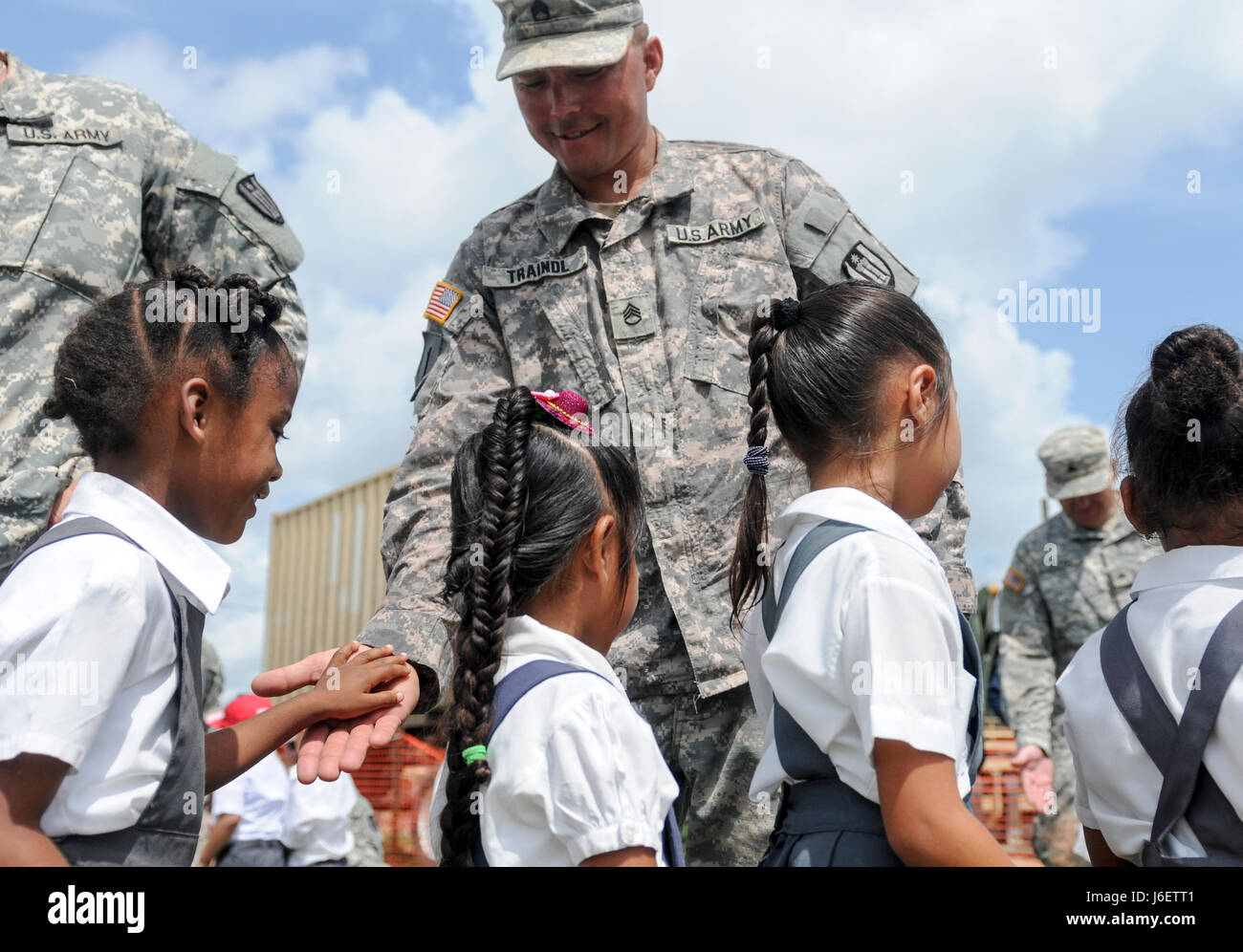 U.S. Army Reservists from the 372nd Engineer Company, stand in ...