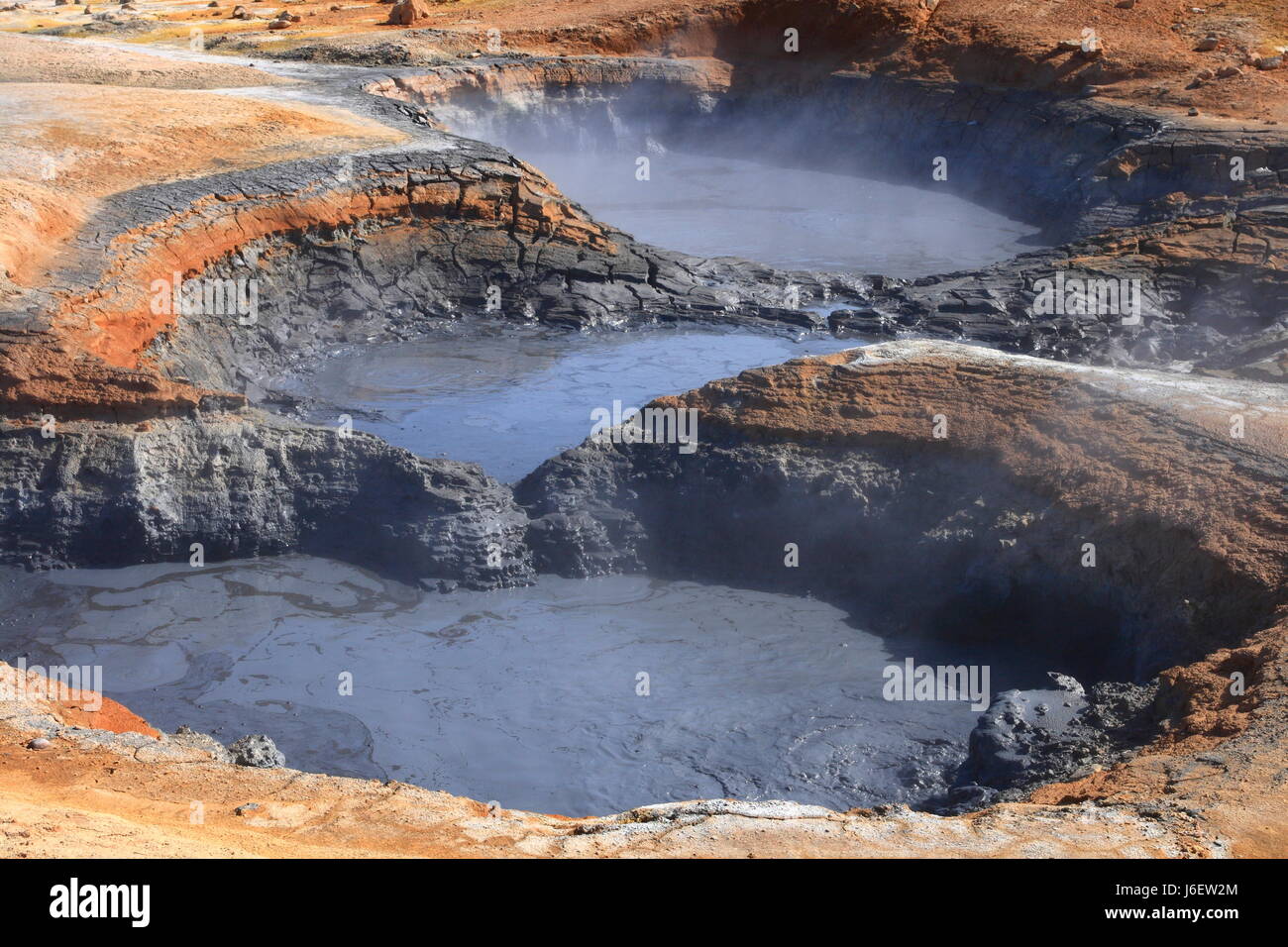 crater iceland lava scenery countryside nature act of god water vapor ...