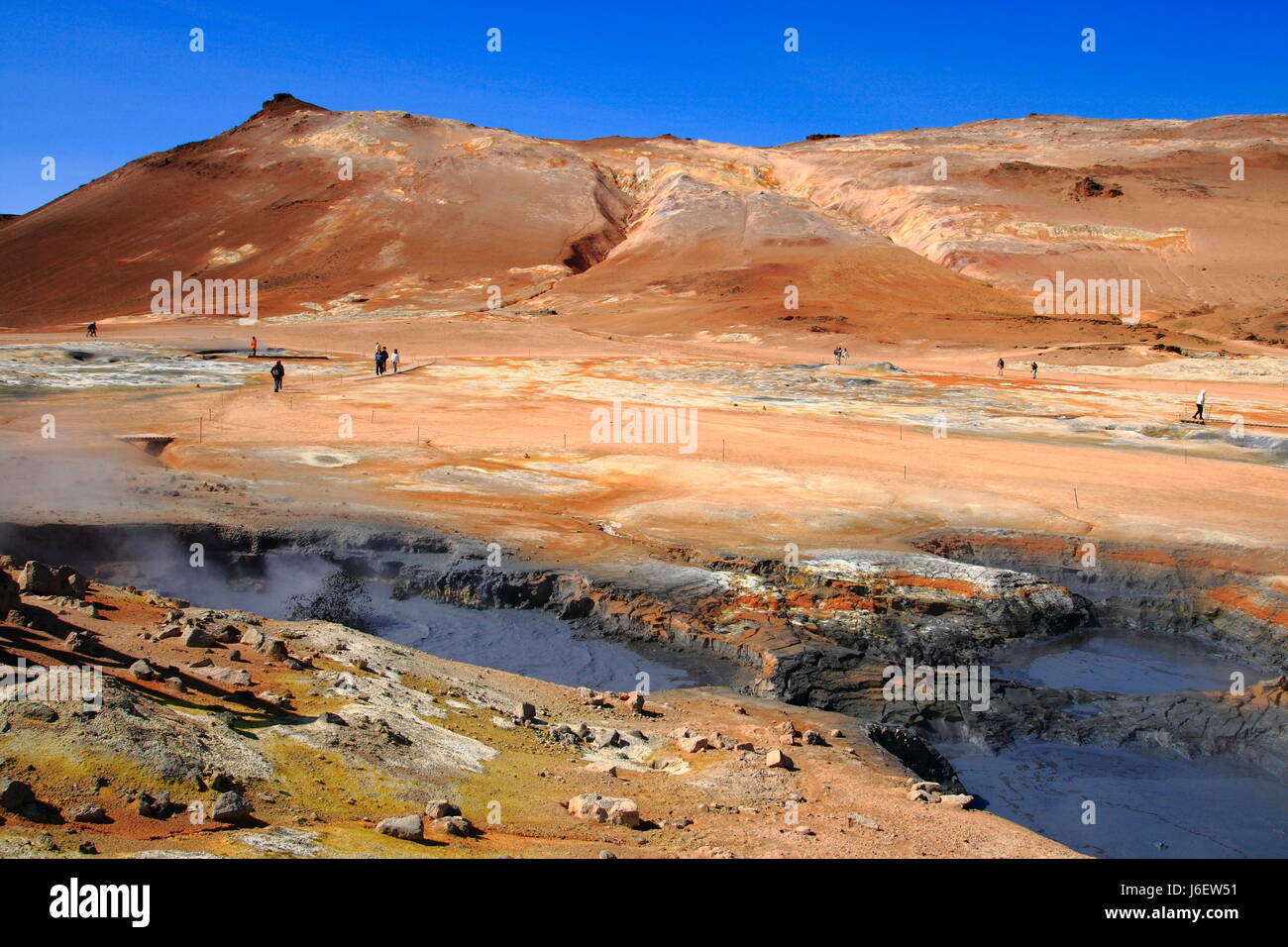 crater iceland lava scenery countryside nature act of god water vapor ...
