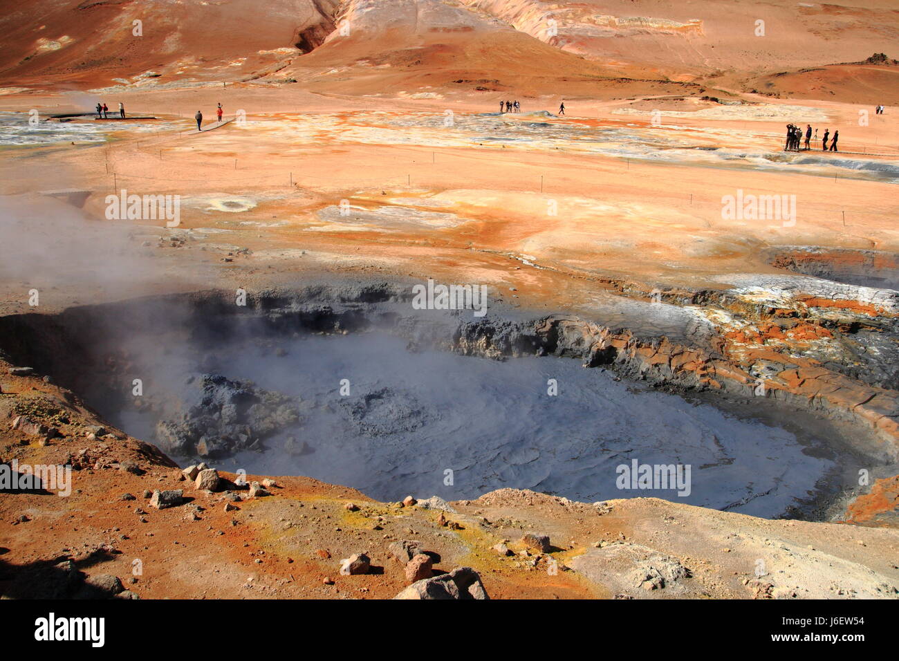 crater iceland lava scenery countryside nature act of god water vapor ...