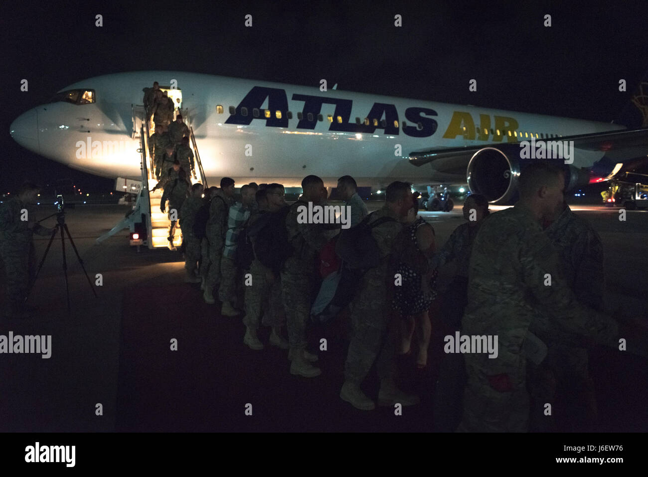 36th Wing leadership line up to greet Airmen from the 554th RED HORSE ...