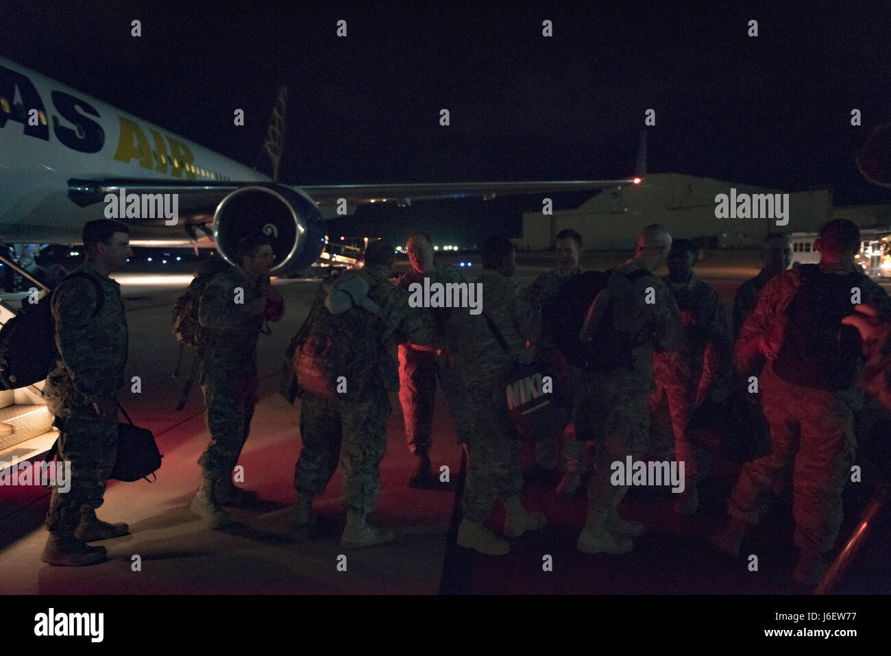 36th Wing leadership line up to greet Airmen from the 554th RED HORSE ...