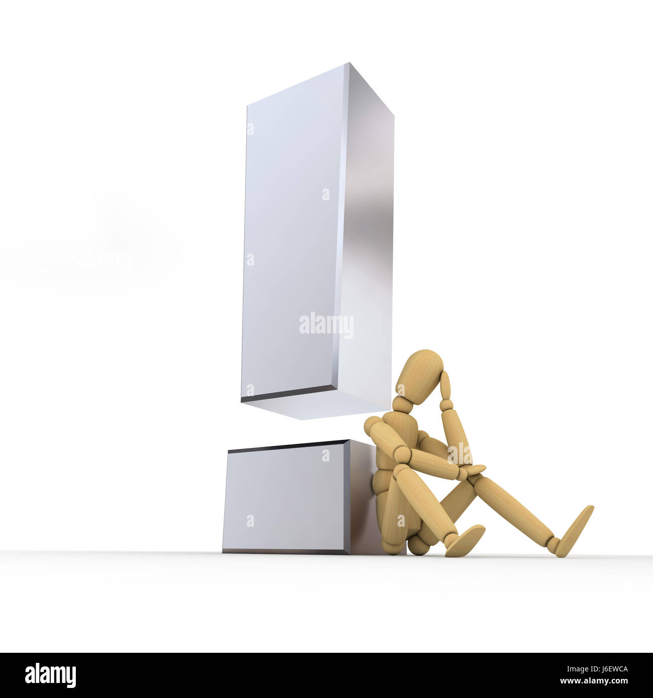 person mark metallic sign put sitting sit exclamation thinking ...