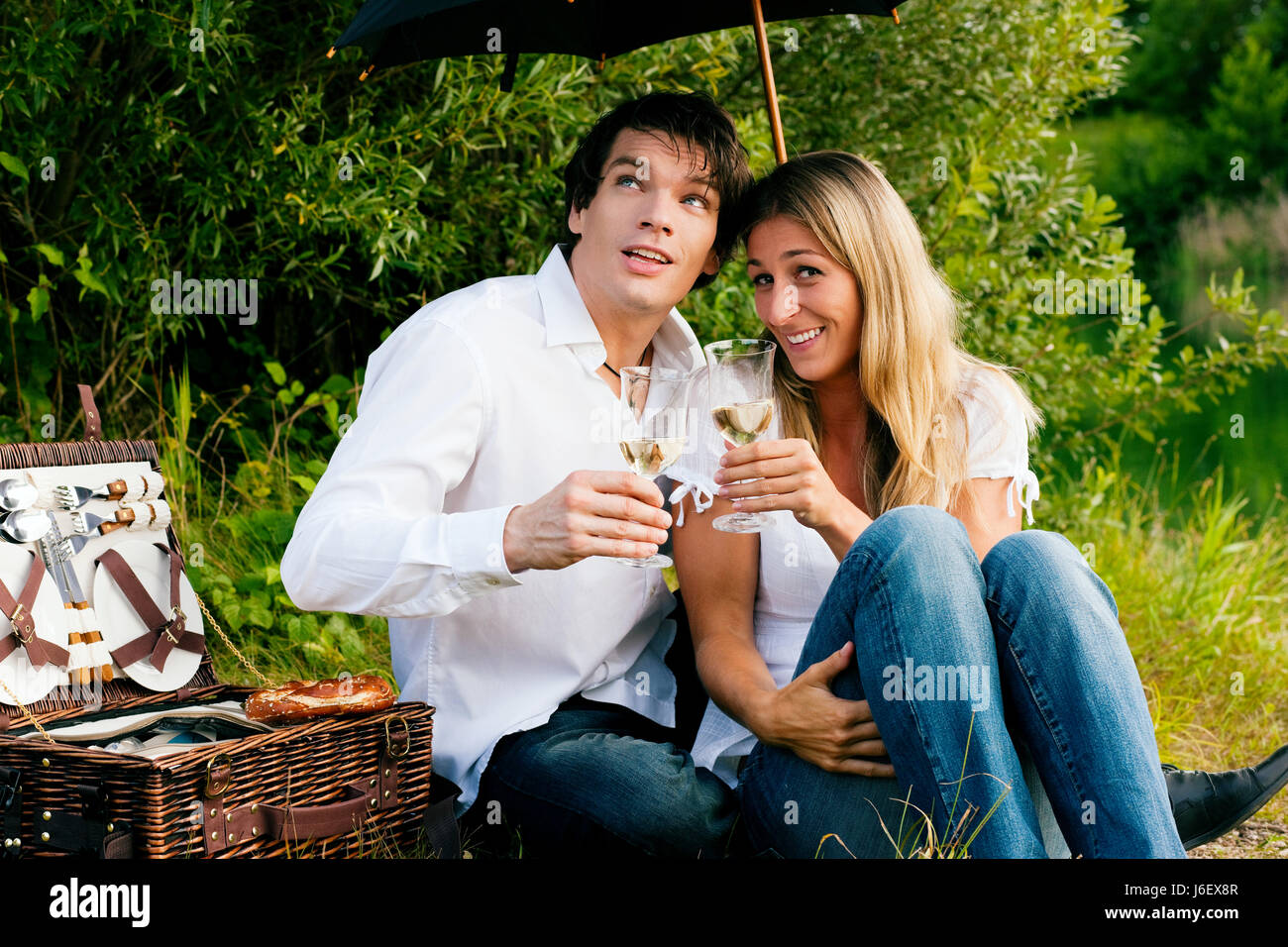 Couple In The Rain Picnic High Resolution Stock Photography and Images ...