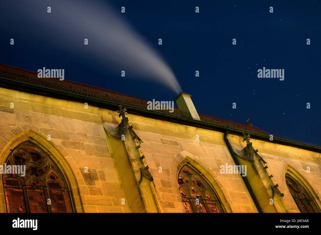 church window porthole dormer window pane night nighttime gothically ...