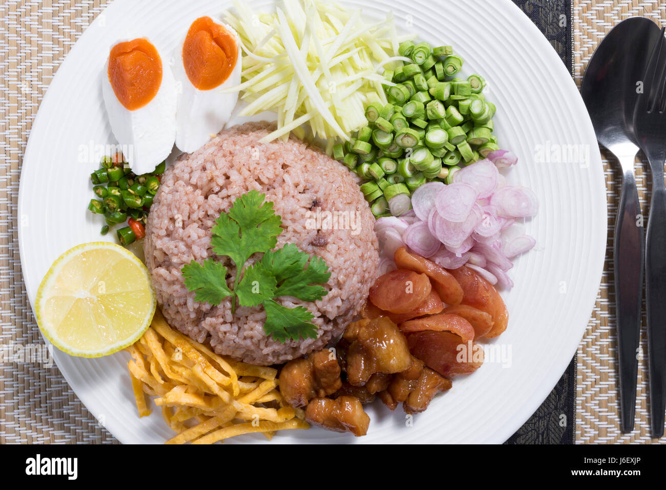 Thai food shrimp paste fried rice, Khao Kluk Kapi Stock Photo - Alamy