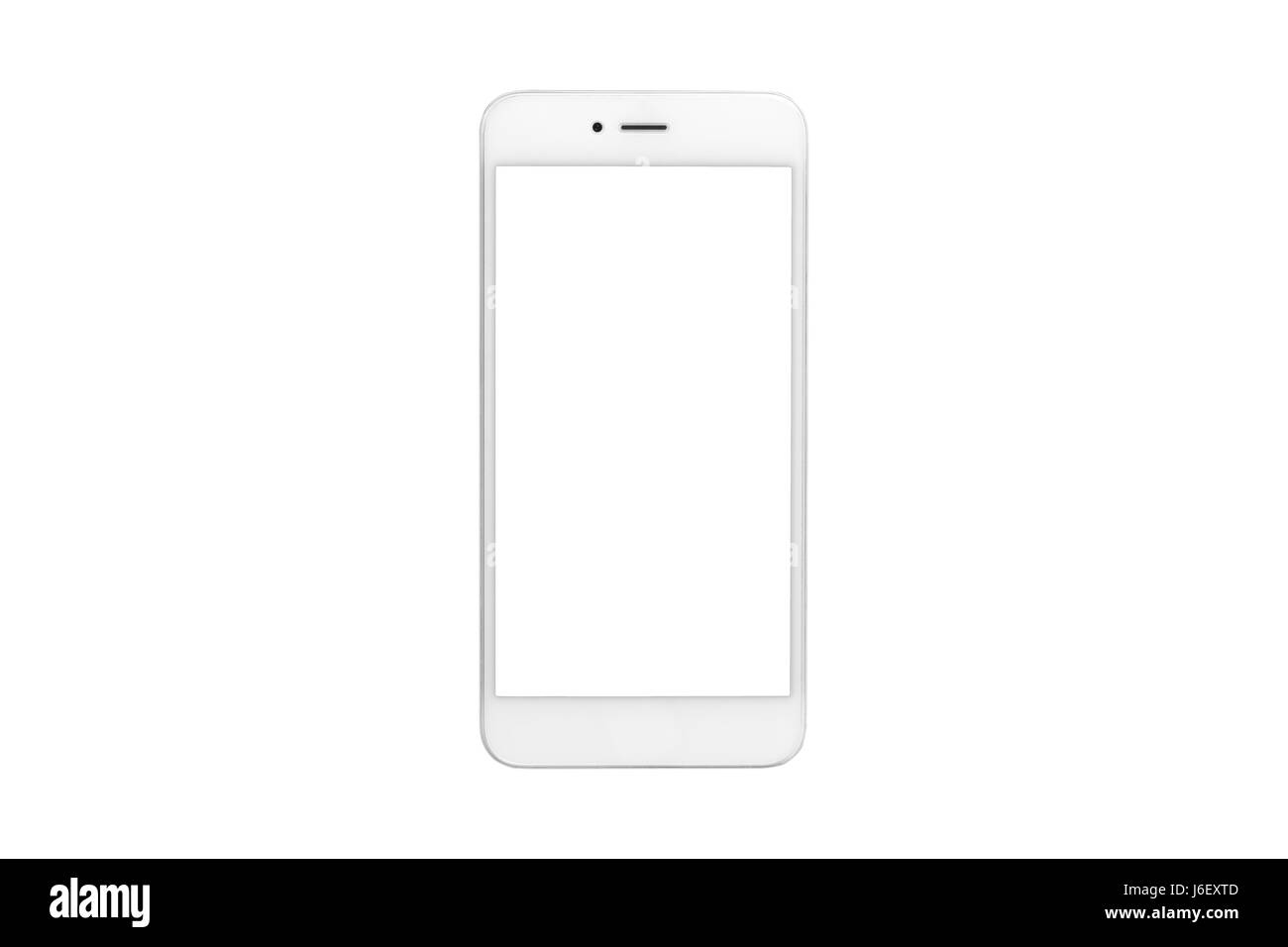 White smartphone with blank screen on isolated white background Stock ...