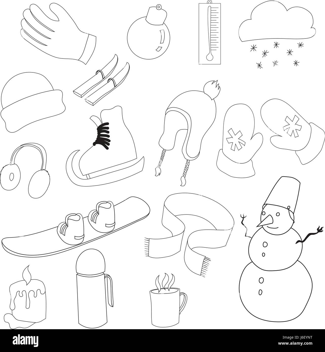 Winter icons set, outline style Stock Vector Image & Art - Alamy