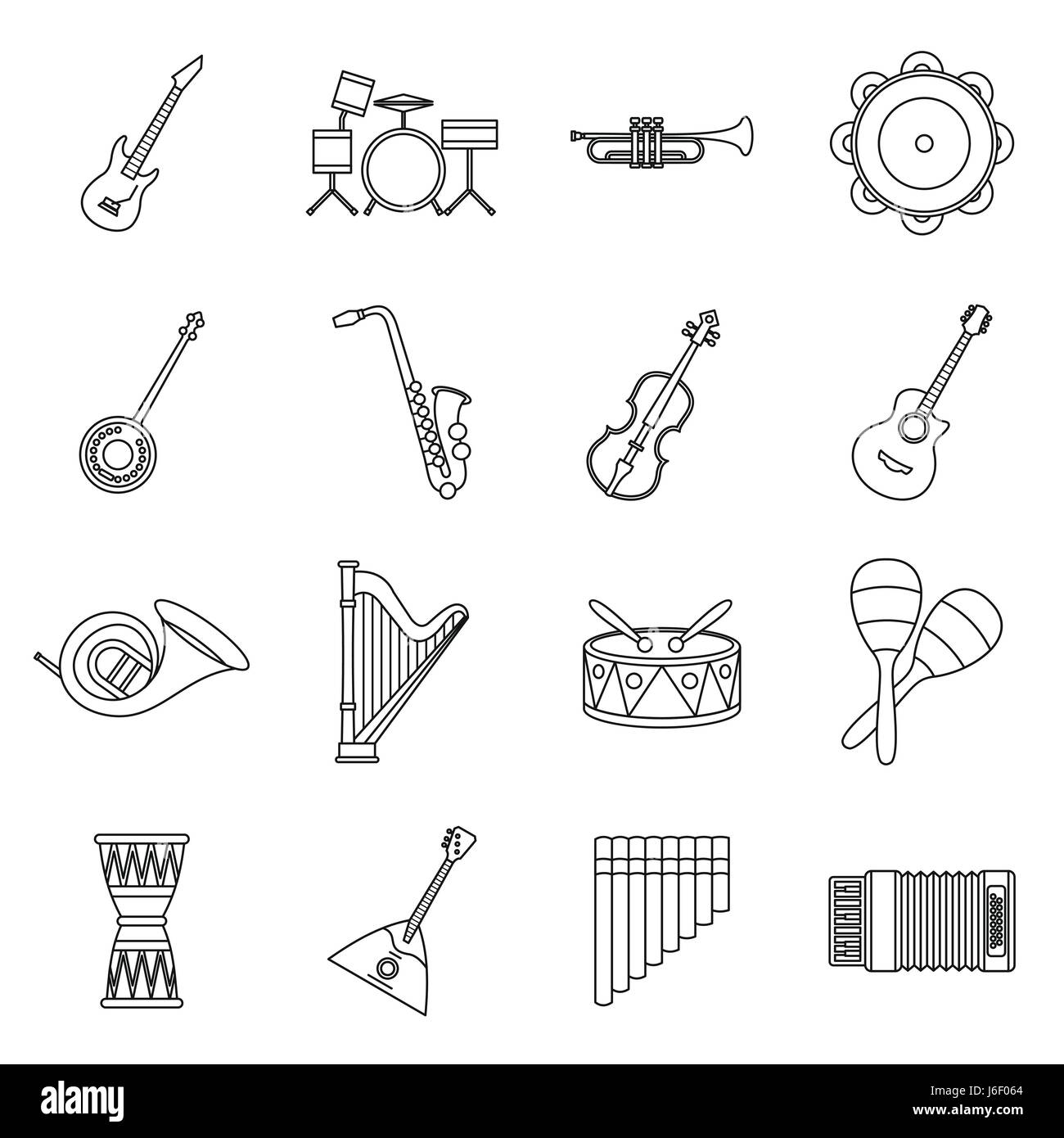 Music instruments keyboard instruments accordion Black and White Stock ...