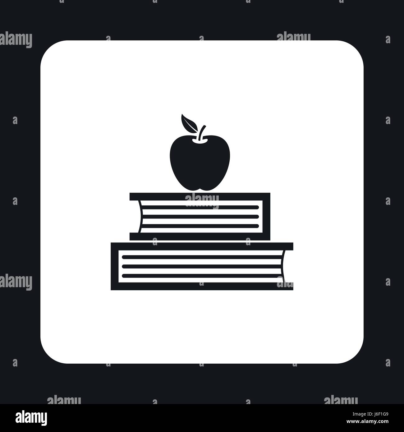 Two books and apple icon, simple style Stock Vector Image & Art - Alamy