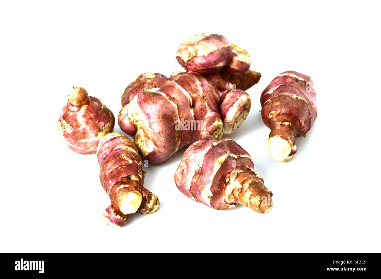 White background is sweet potato, Jerusalem, Jerusalem artichoke ...