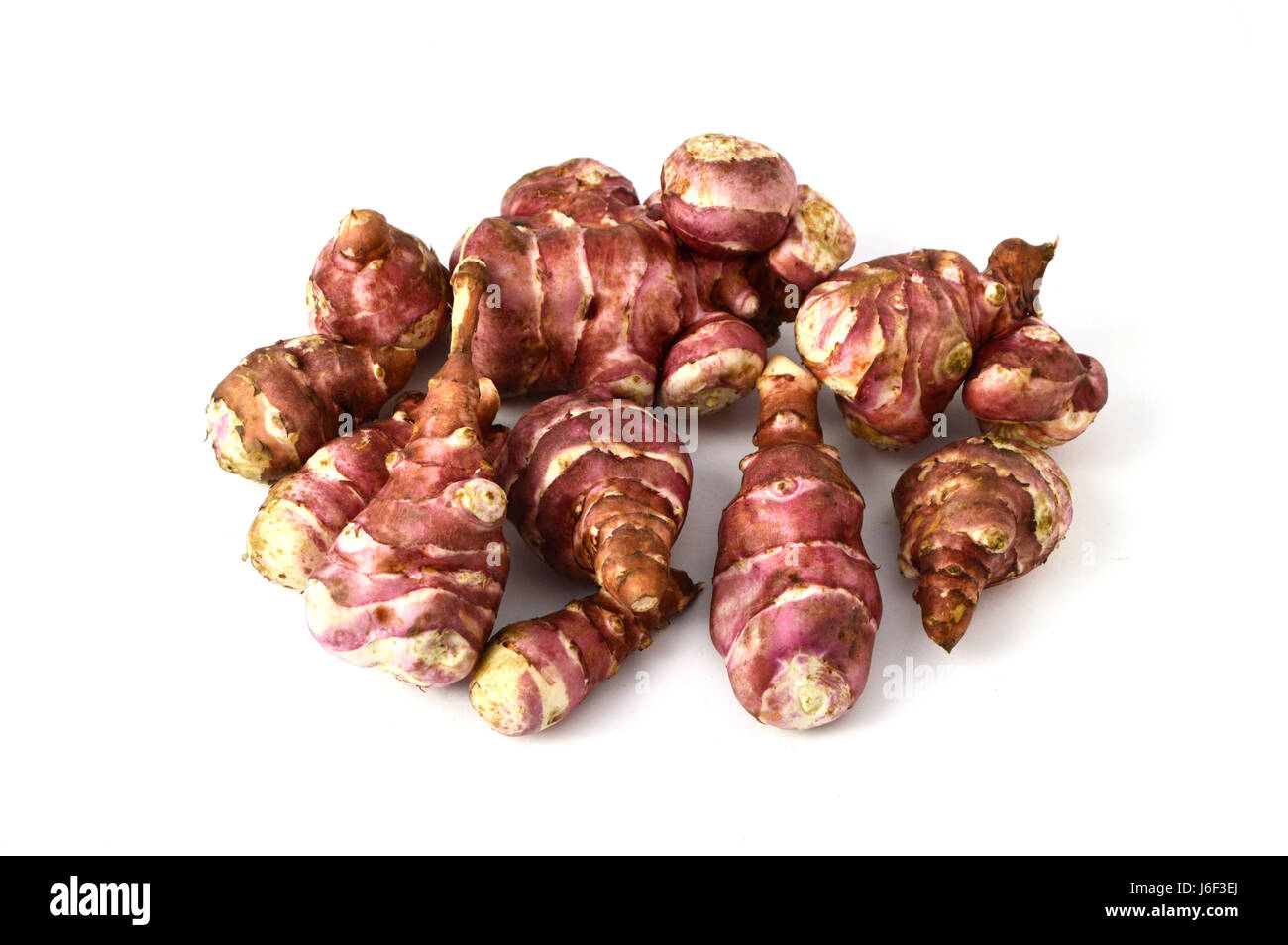 White background is sweet potato, Jerusalem, Jerusalem artichoke ...