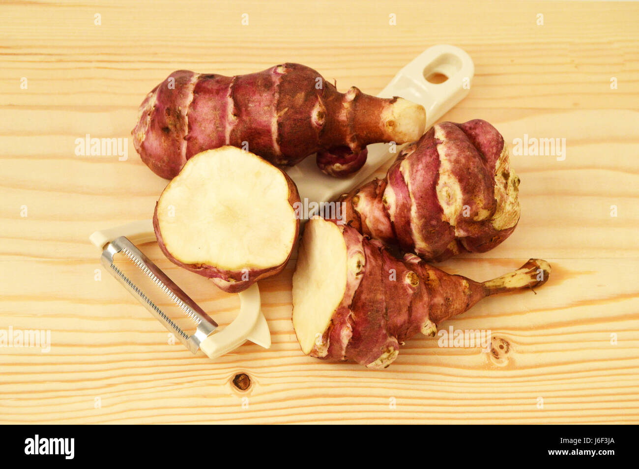 White background is sweet potato, Jerusalem, Jerusalem artichoke ...