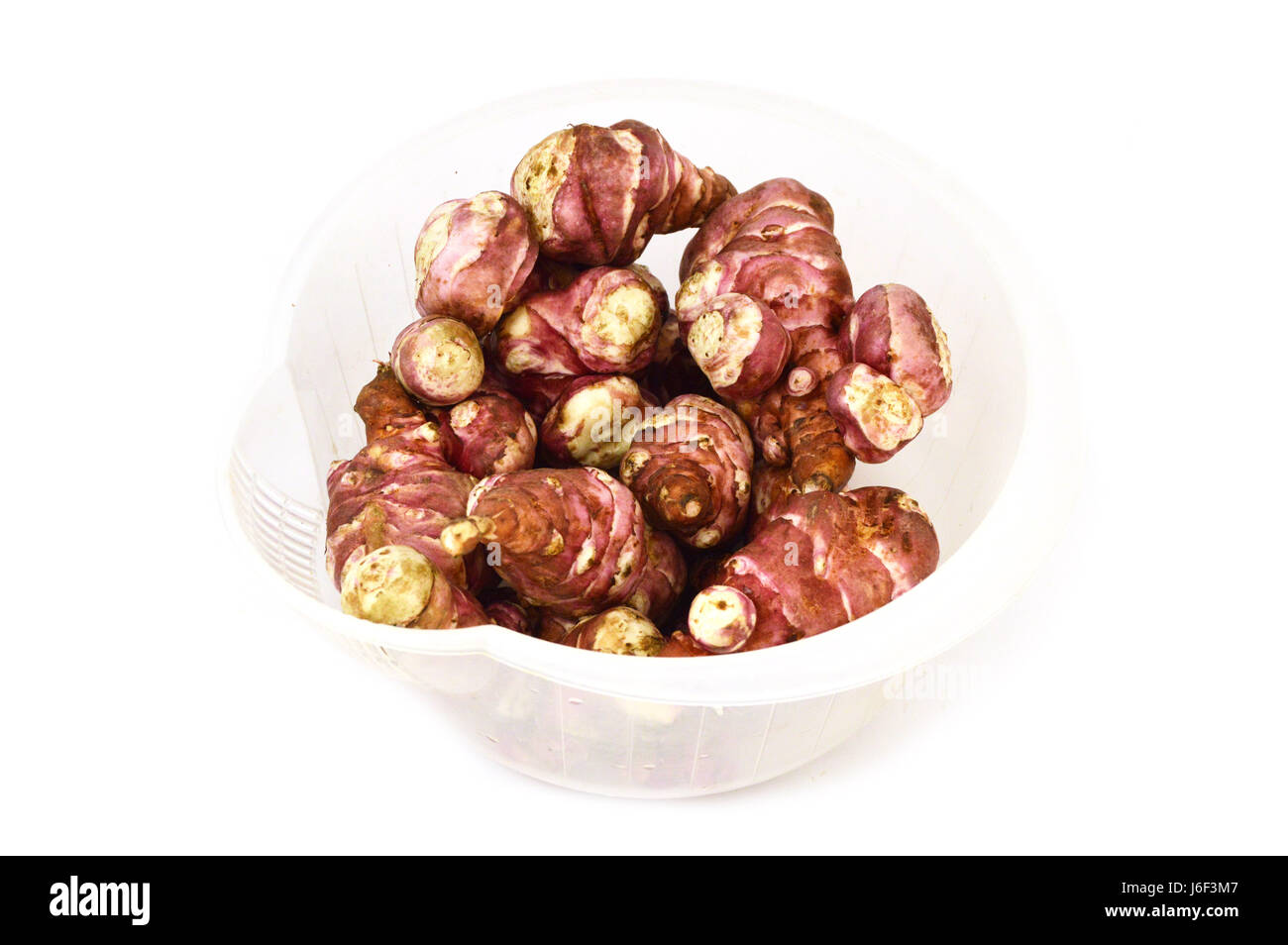 White background is sweet potato, Jerusalem, Jerusalem artichoke ...