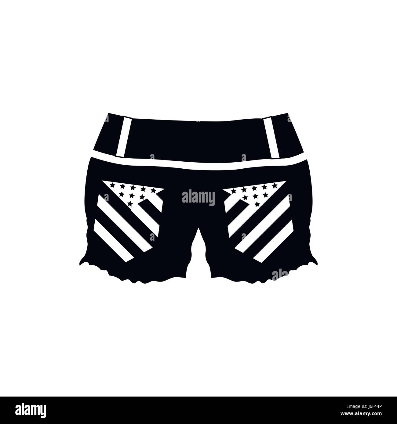 Black denim short shorts Stock Vector Images - Alamy