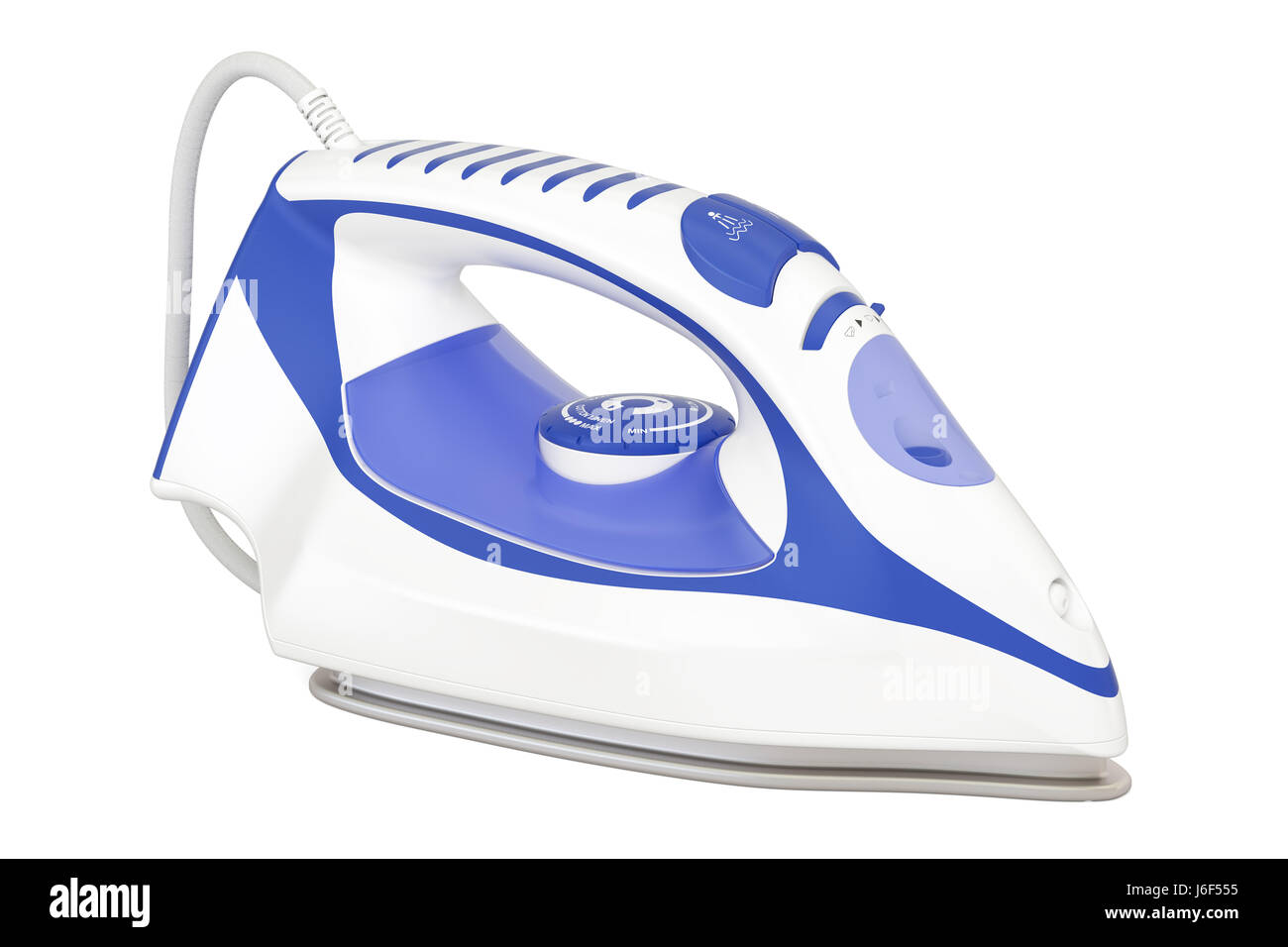 electric steam iron, 3D rendering isolated on white background Stock ...
